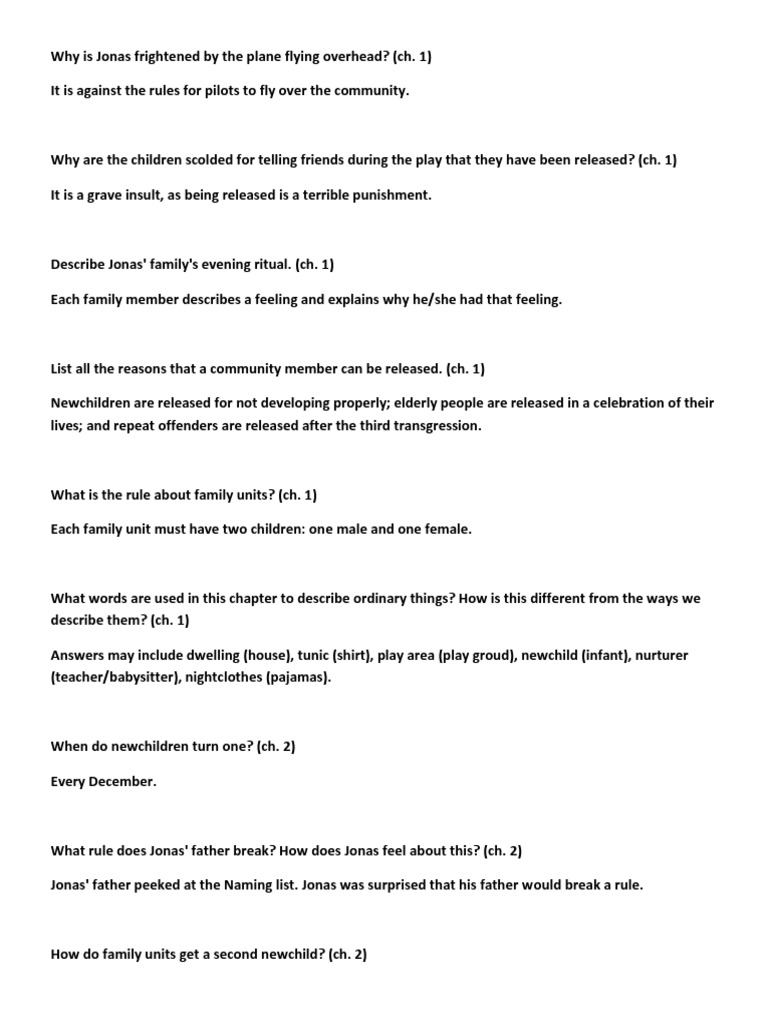 Chapter 1 To 23 Ques-Answers | PDF | The Giver