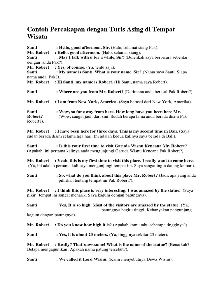 Dialog dengan Turis di Bali | PDF