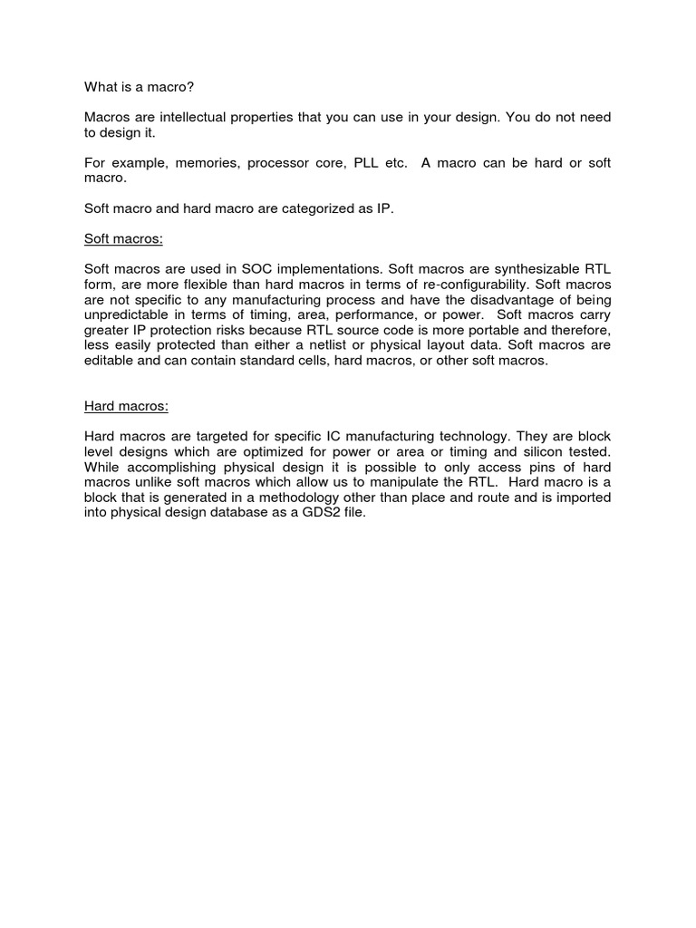 What Are Macros in VLSI? | PDF