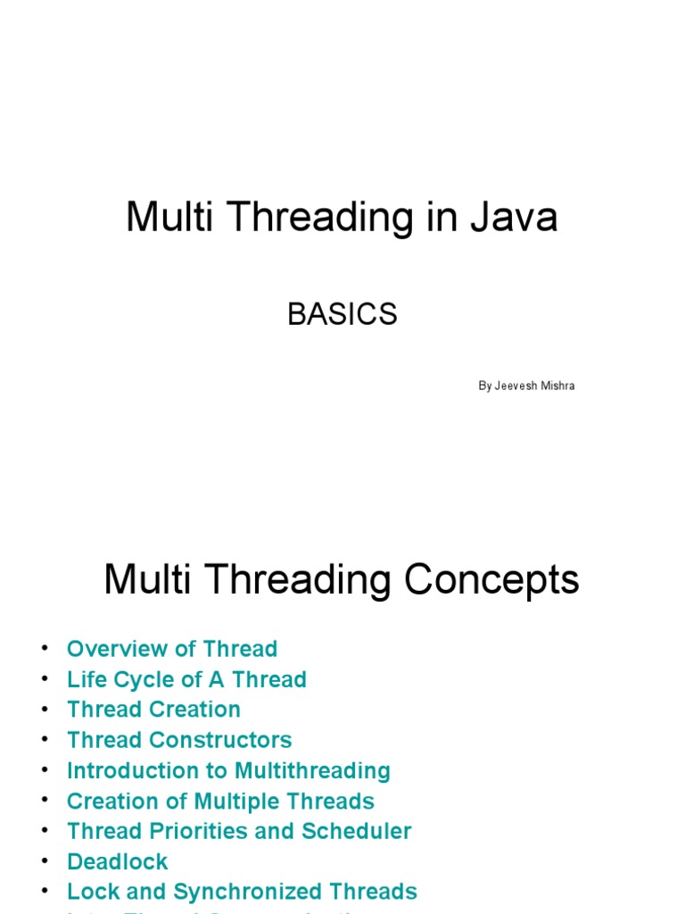 Multi Threading in Java | PDF | Process (Computing) | Thread (Computing)