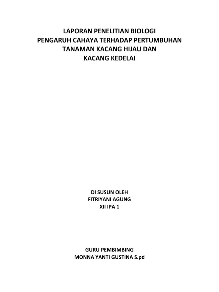 Laporan Penelitian Biologi | PDF