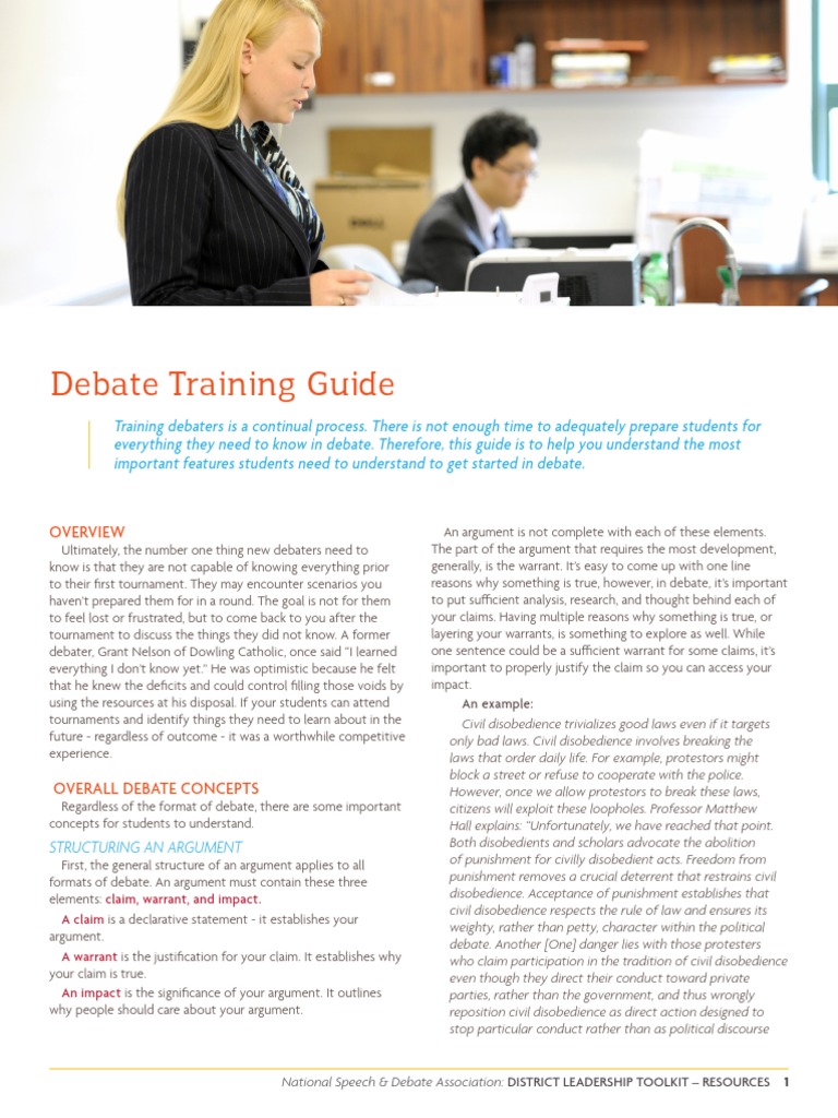 Debate Training Guide: Structuring An Argument | PDF | Public Sphere ...