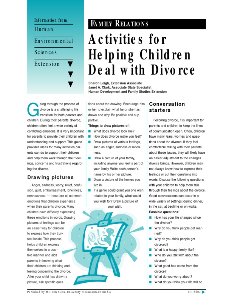 Extension Activities For Helping Children Deal With Divorce | PDF ...