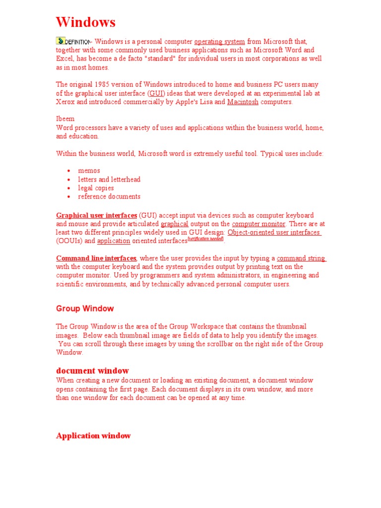 Windows | PDF | Graphical User Interfaces | Microsoft Excel