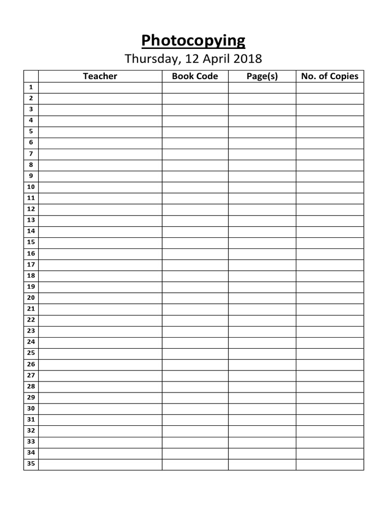 Photocopying Sheet | PDF
