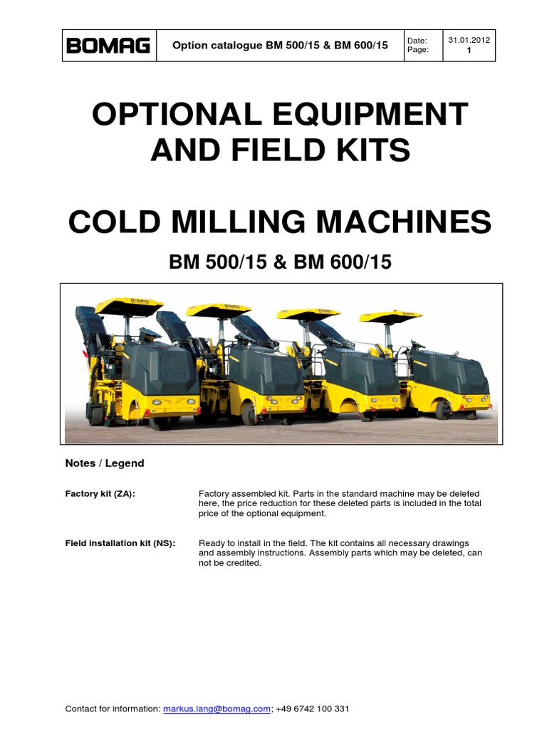 OptionsCatalogue - BM 500 600 - EN | PDF | Drum Kit | Belt (Mechanical)