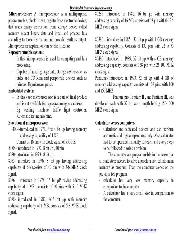 Microprocessor Complete 1 | PDF | Central Processing Unit | Computer ...