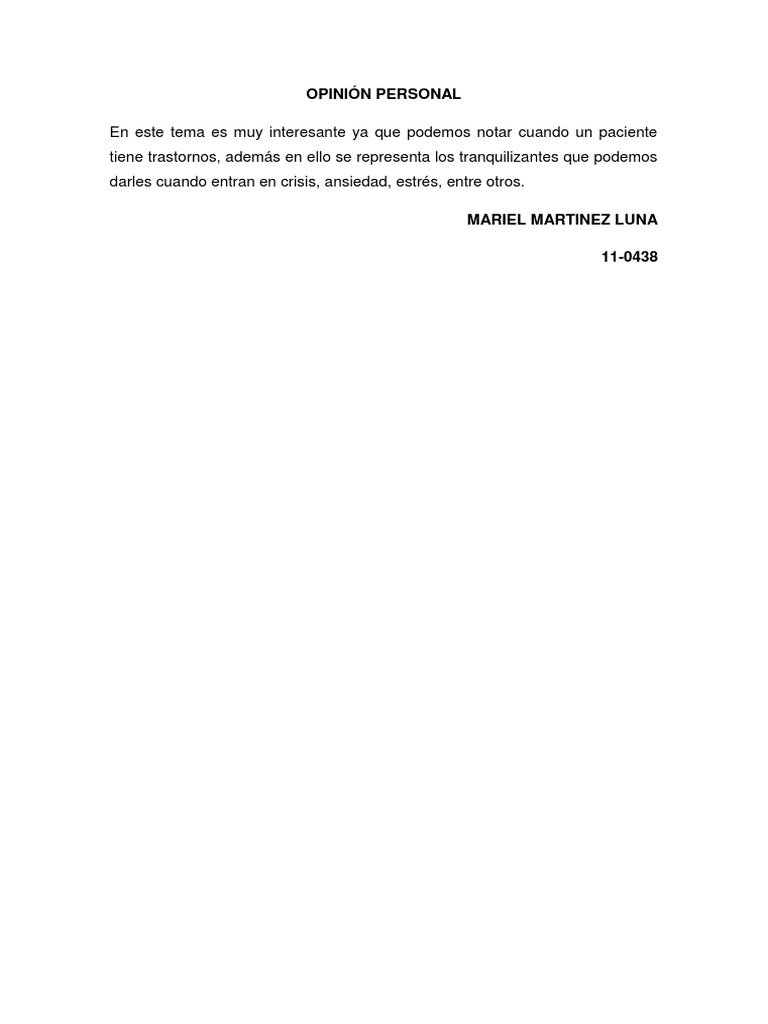 Opinión Personal | PDF