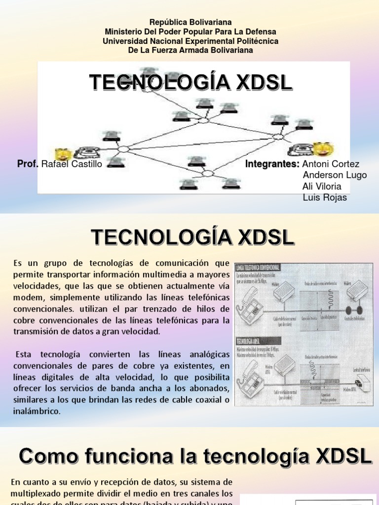 Tecnología XDSL | PDF | Línea de abonado digital | Módem