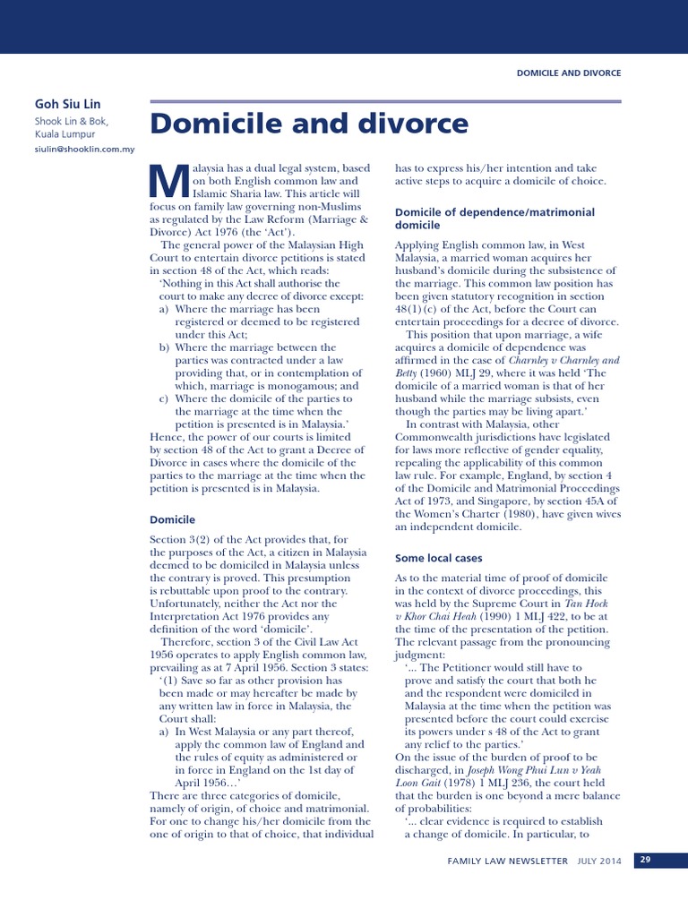 Domicile and Divorce Requirements | PDF | Domicile (Law) | Surrogacy