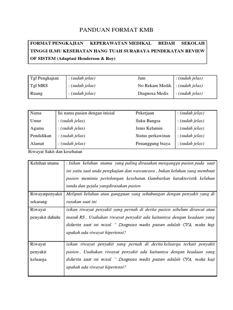 Panduan Format KMB | PDF