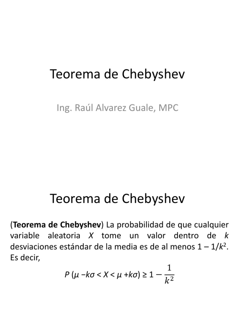 Teorema de Chebyshev | PDF | Análisis matemático | Enseñanza de matemática