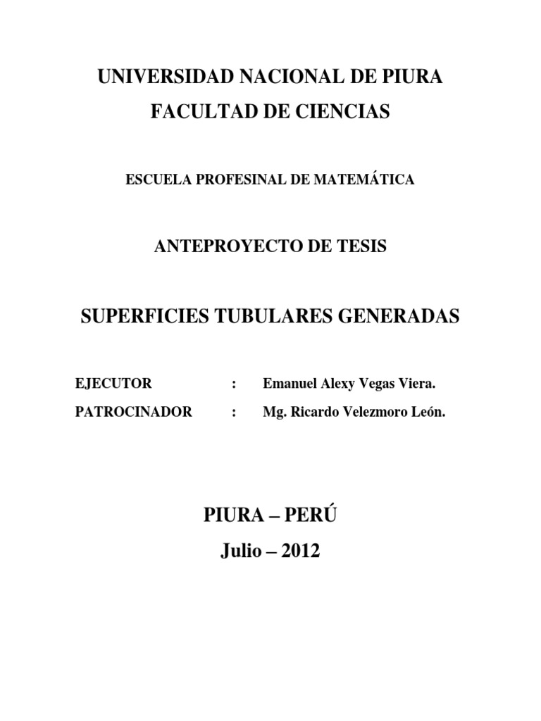 Superficies Tubulares Generadas en Matemática | PDF | Curva | Espacio