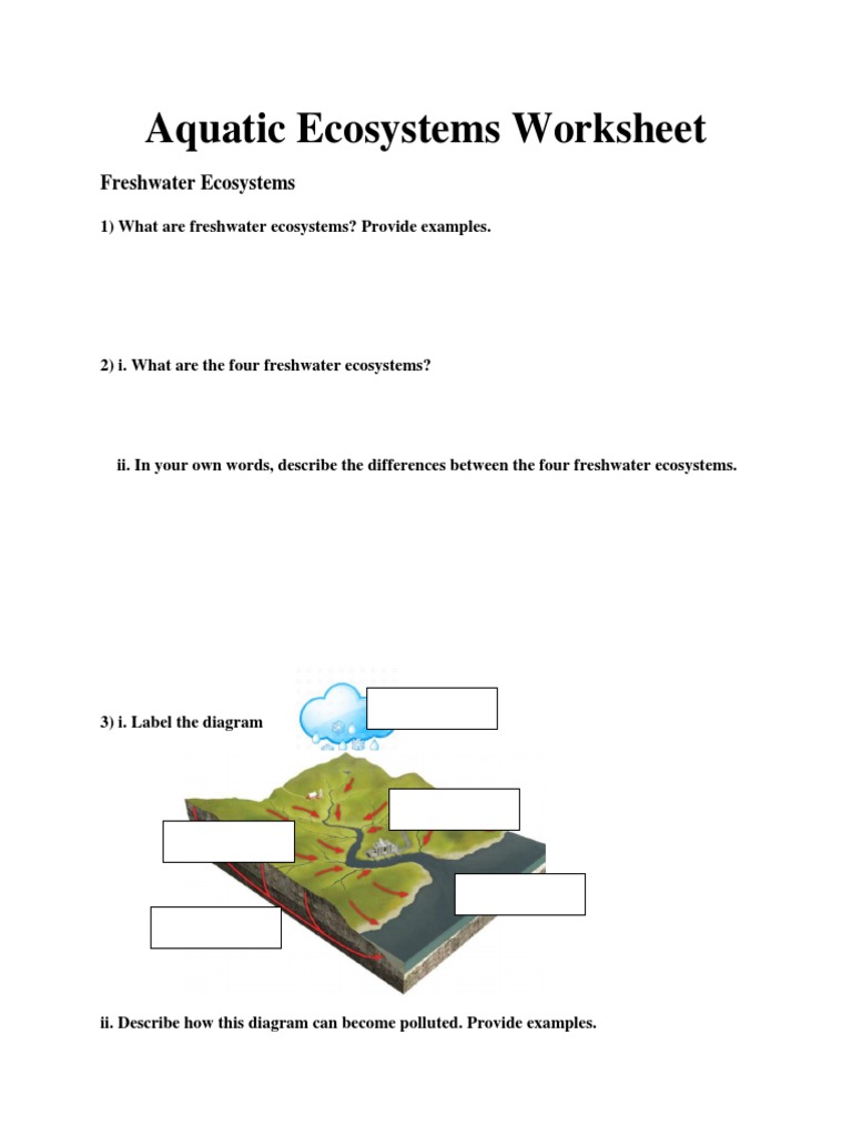 Edbio4000 - Aquatic Worksheet | PDF