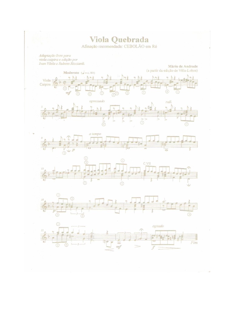 Ivan Vilela (Arranjo) - Viola Quebrada (Mário de Andrade) PDF | PDF