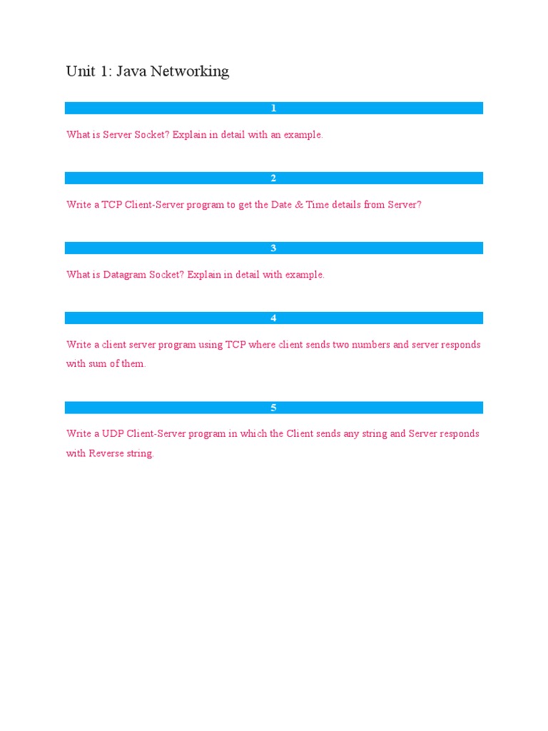 Unit 1: Java Networking | PDF | Java Server Pages | Java Servlet