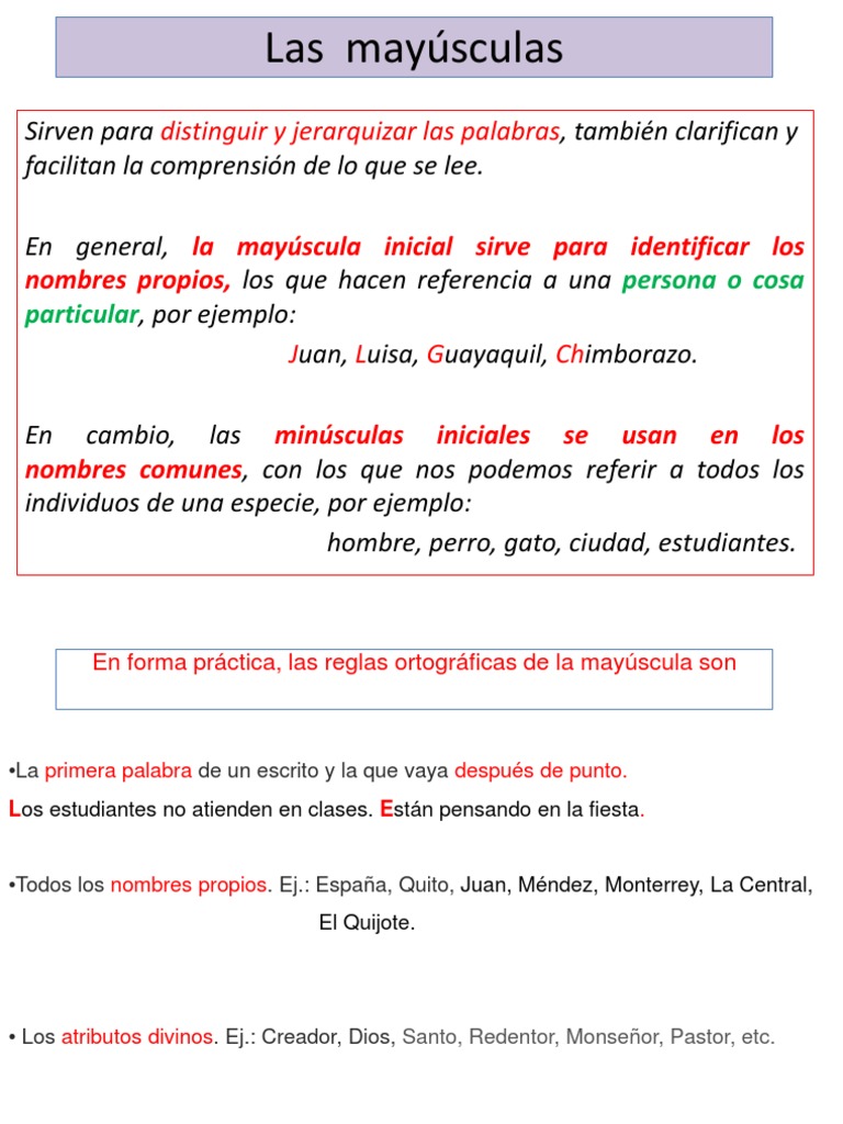 Uso y reglas de las mayúsculas | PDF | Artes del Lenguaje y Comunicación
