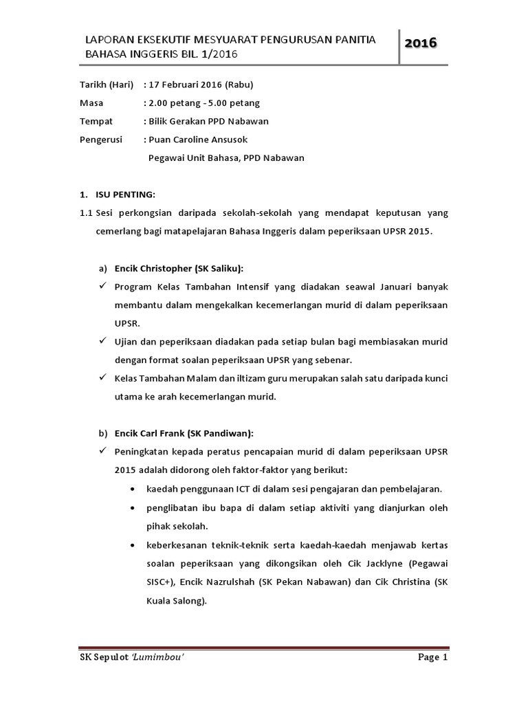 Laporan Eksekutif | PDF