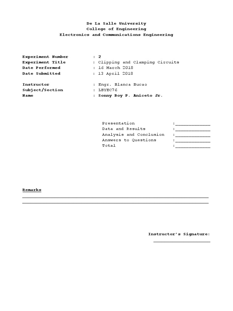 LBYEC76 Experiment 2 | PDF | Diode | Electrical Components