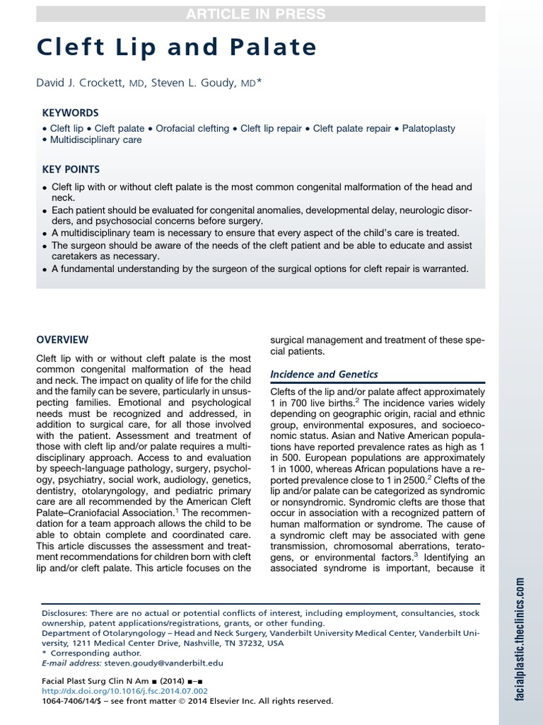 Crockett 2014 | PDF | Surgical Suture | Lip