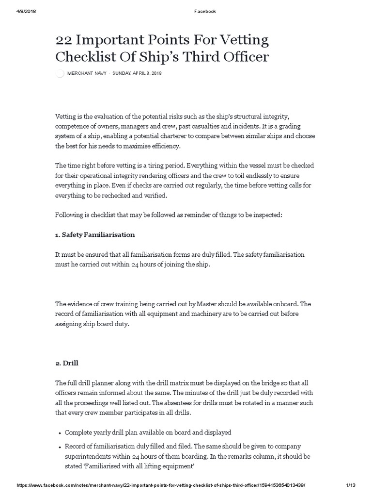 Vetting Check List | PDF | Firefighting | Firefighter