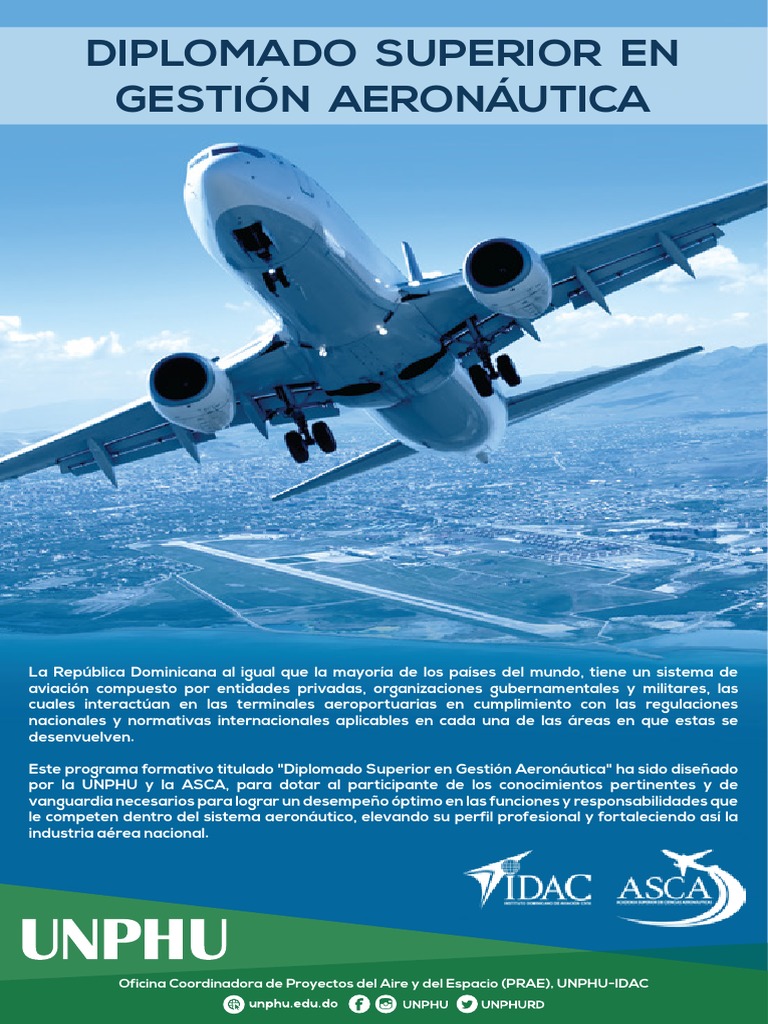 Flyer Diplomado Gestión Aeronáutica | PDF | Aeropuerto | Aeronáutica