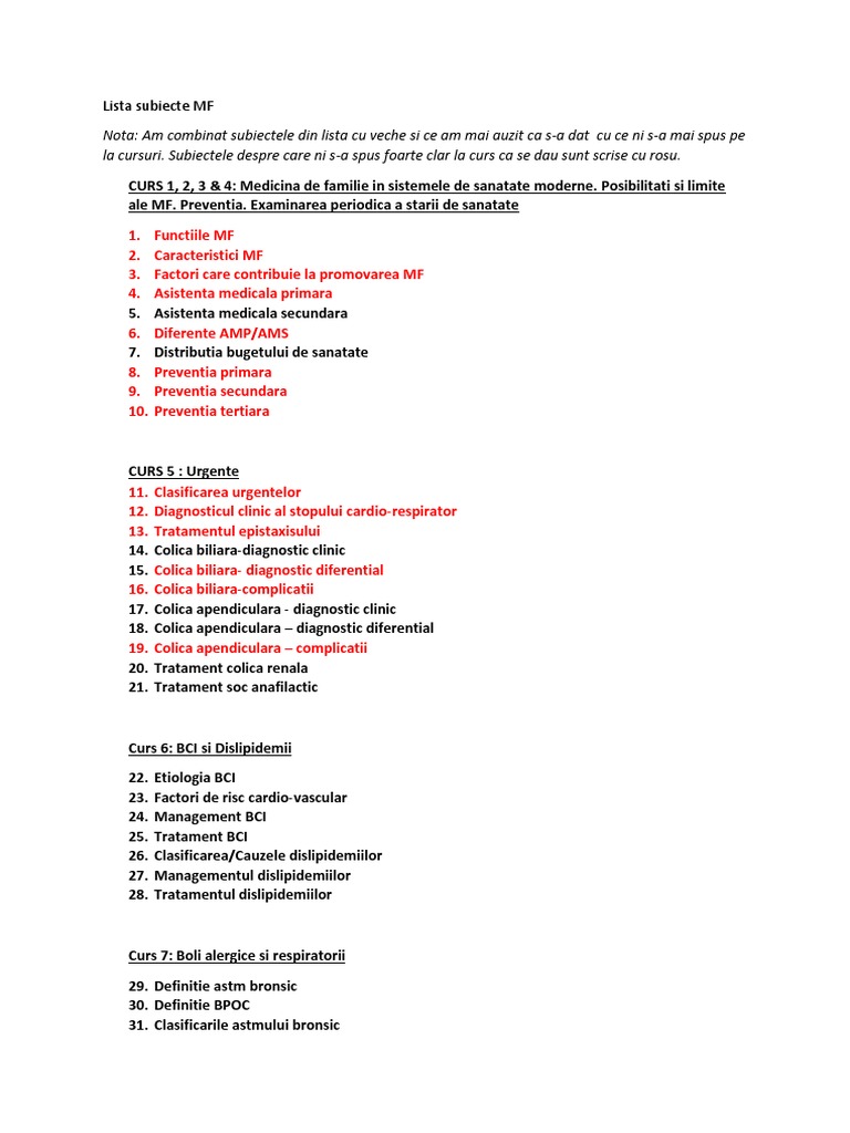Lista Subiecte MF | PDF