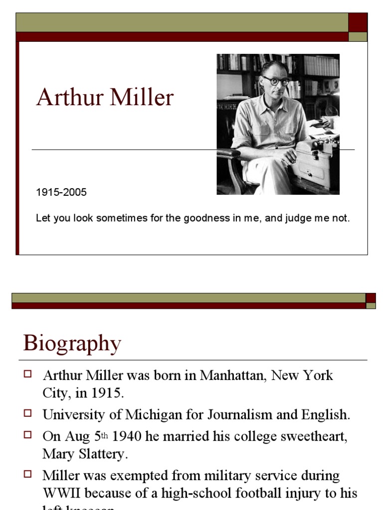 Arthur Miller and McCarthyism