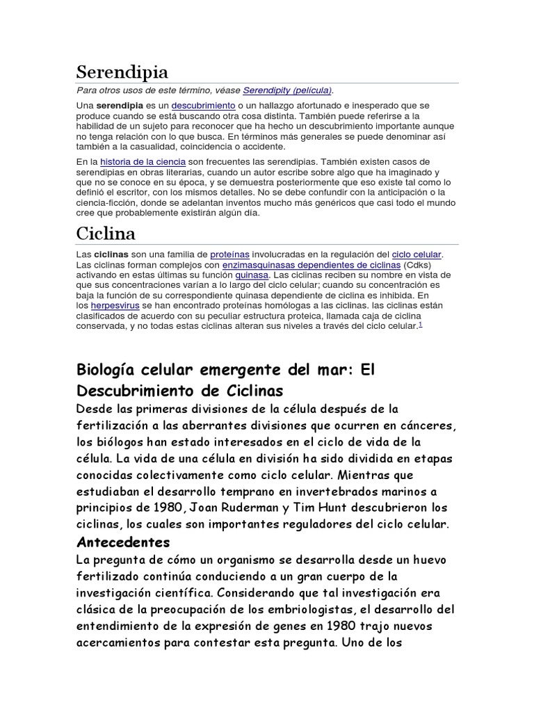 Descubrimiento de Las Ciclinas | PDF | Ciclo celular | Ciencias de la vida