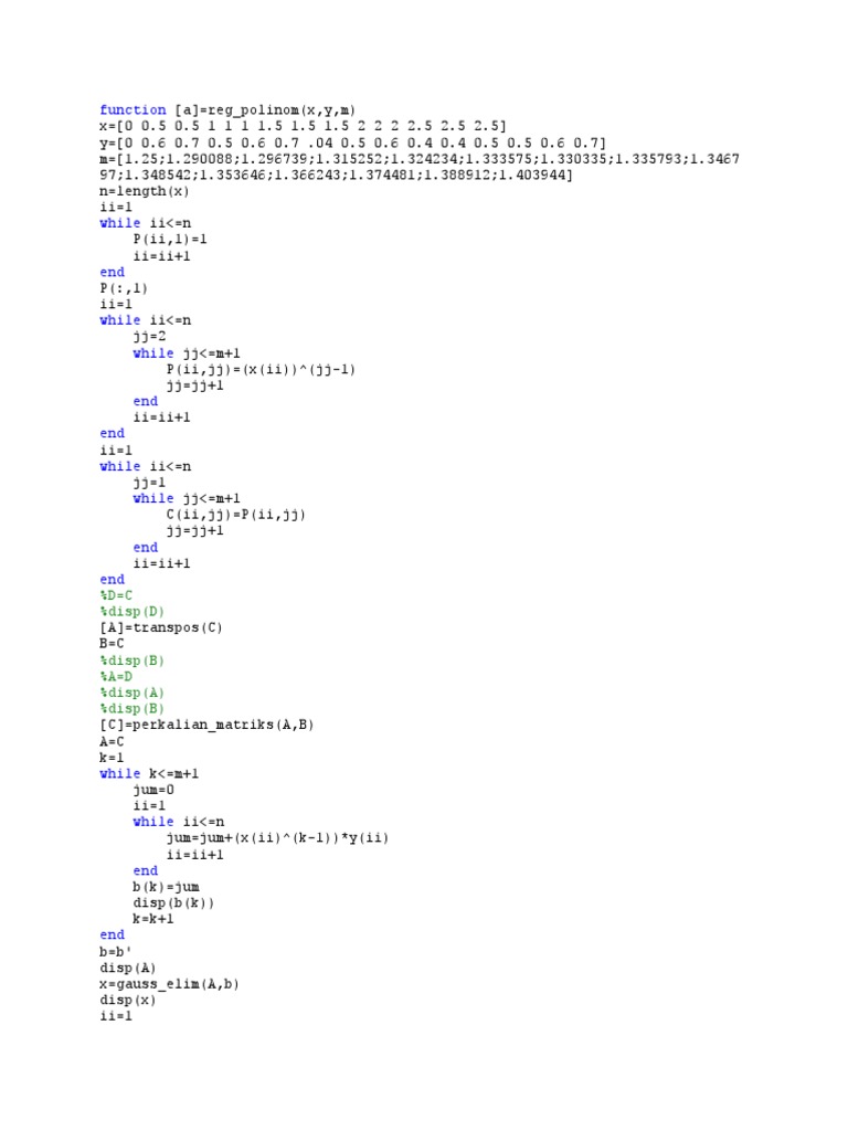 No.4 Regresi Polinom | PDF | Linear Algebra | Algebra