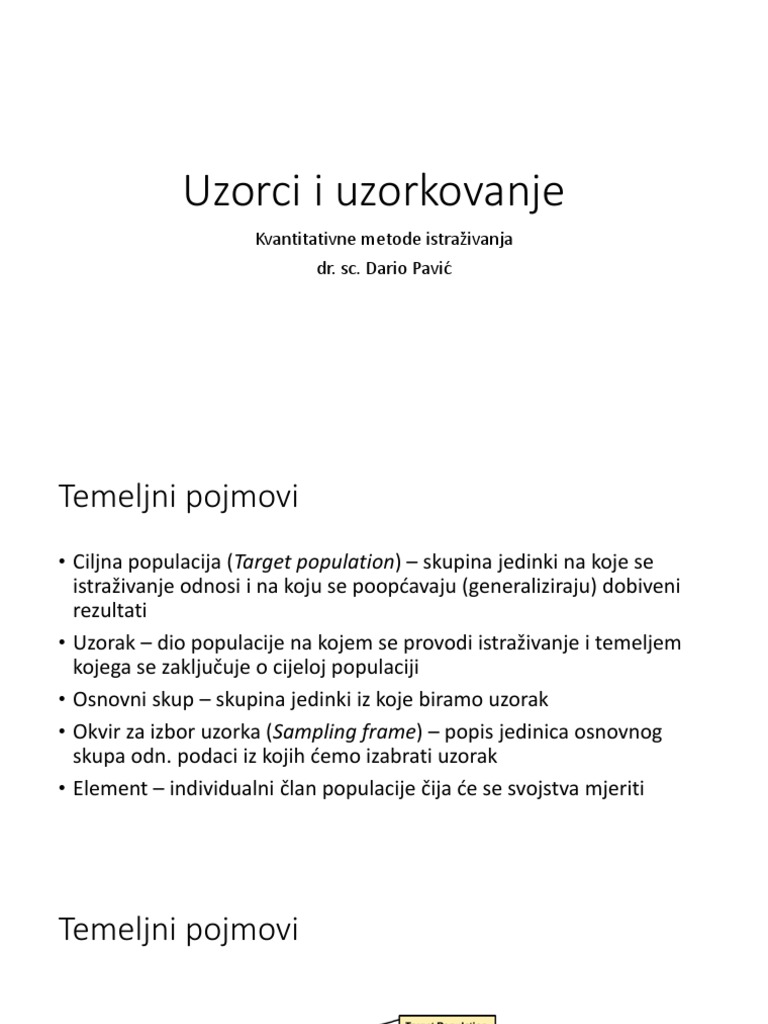 Uzorci I Uzorkovanje | PDF