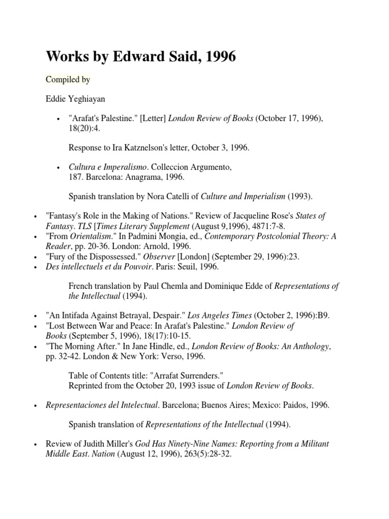 Works by Edward Said | PDF