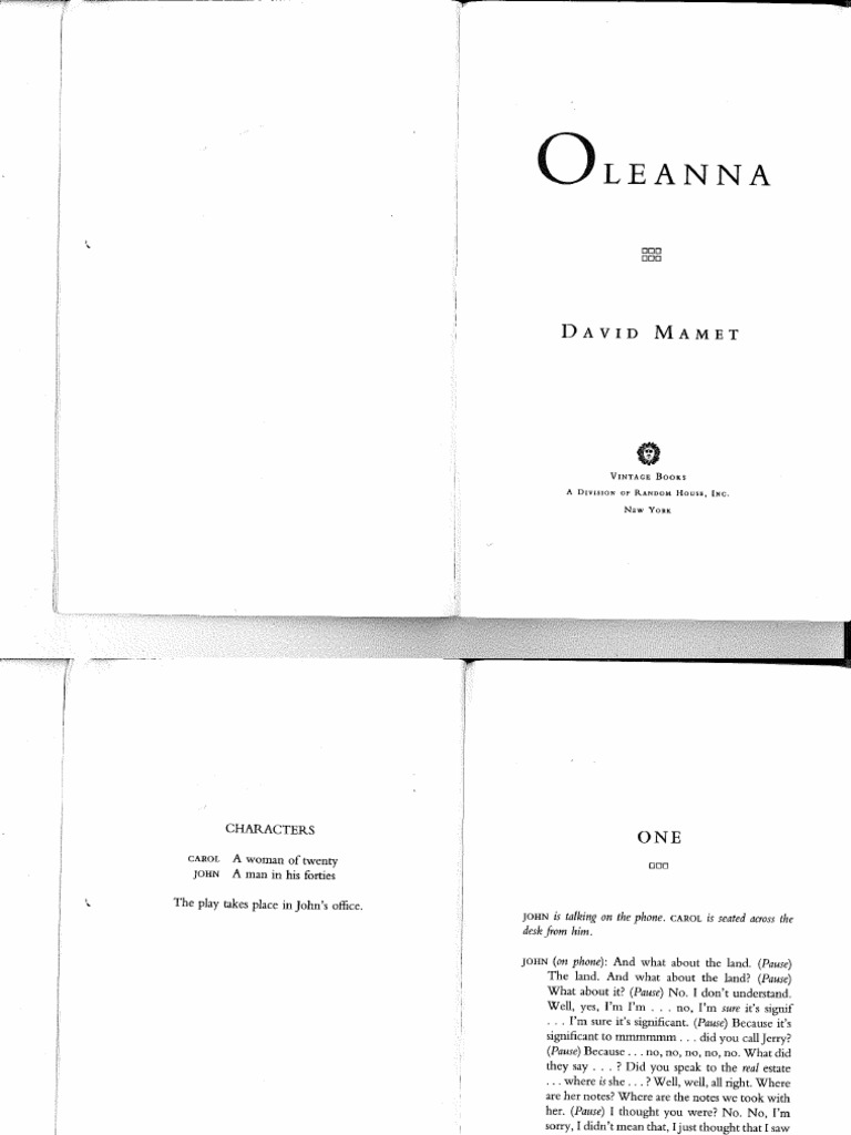 Oleanna | PDF
