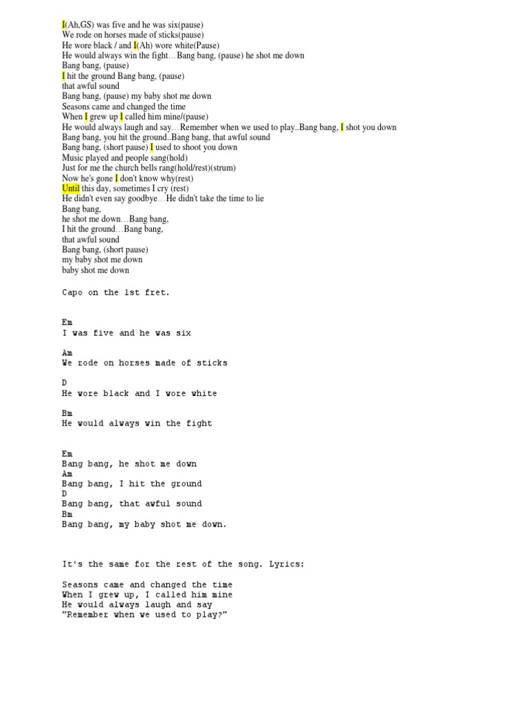 Bang Bang Lyrics | PDF | Songs