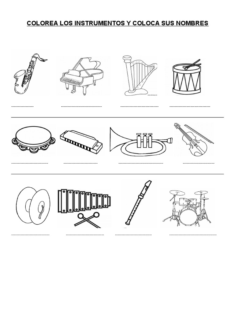 Colorea Los Instrumentos y Coloca Sus Nombres | PDF