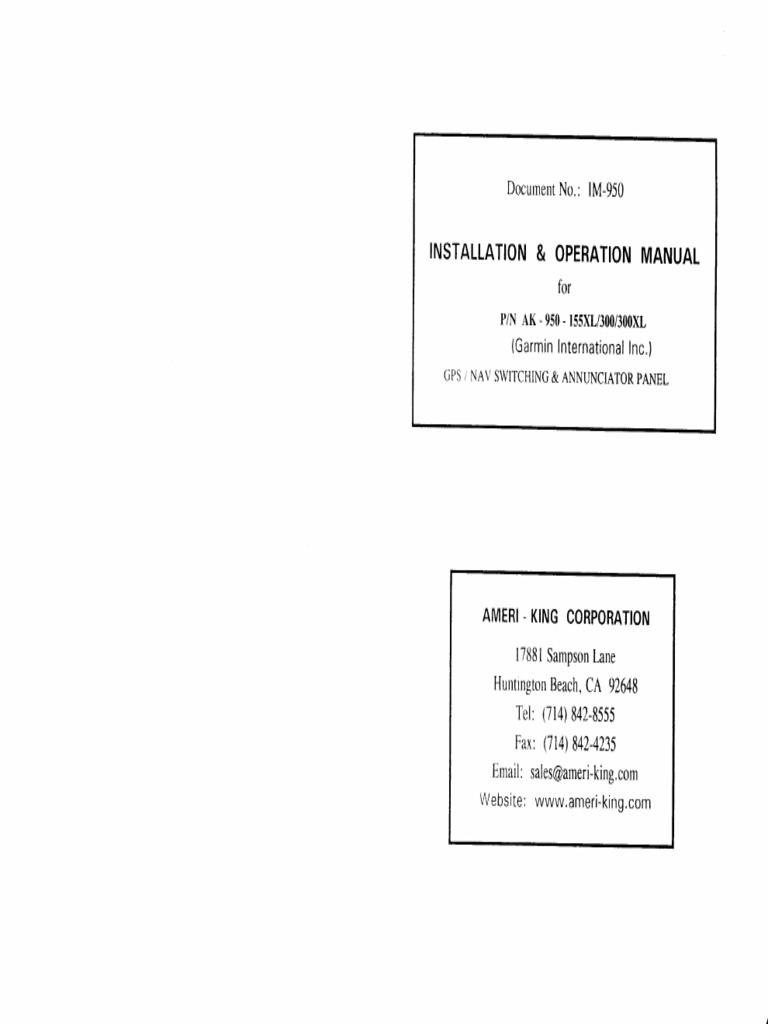 Ak 950-155XL, 300 GPS | PDF