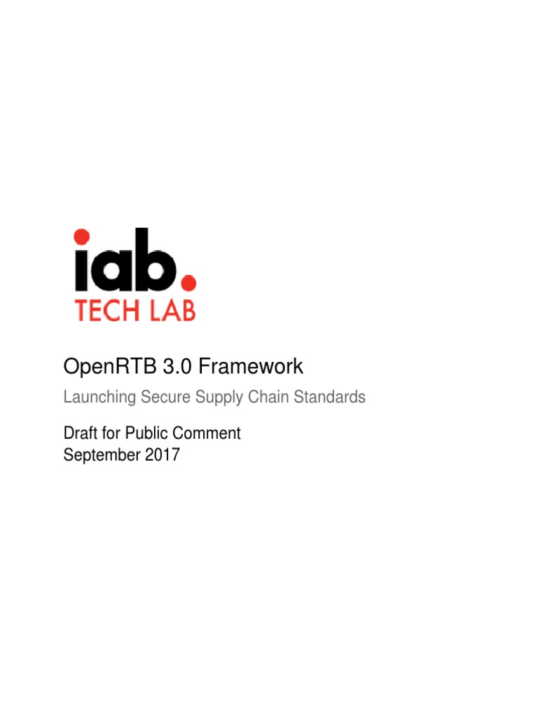 OpenRTB 3.0 Draft Framework For Public Comment | PDF | Hypertext Transfer Protocol | Json