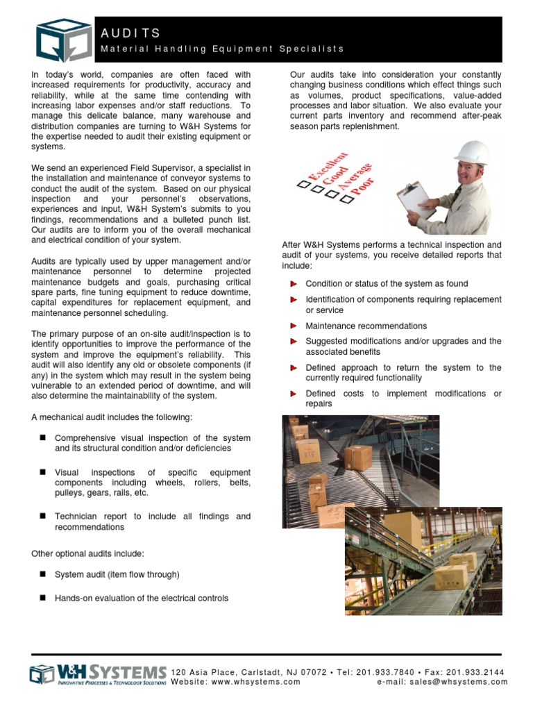 Audits: Material Handling Equipment Specialists | PDF | Audit ...