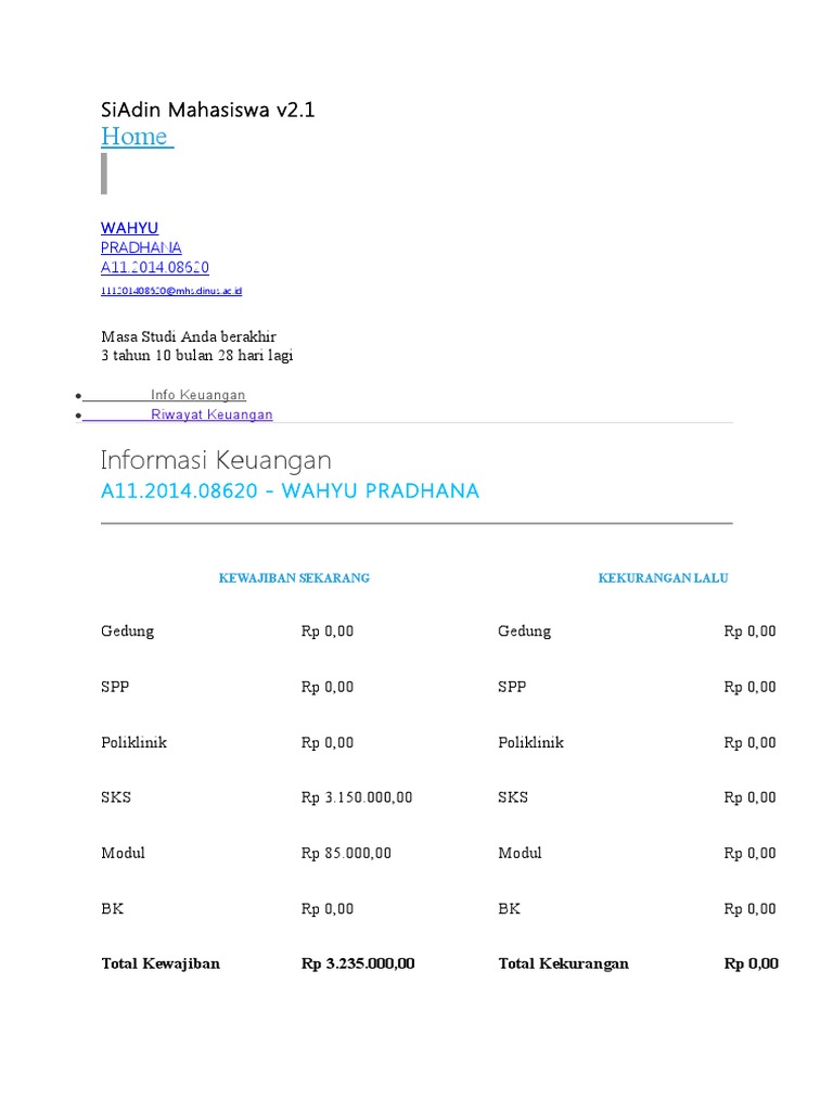 SiAdin Mahasiswa v2 | PDF