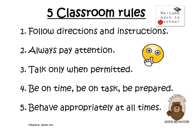Five Classroom Rules | PDF