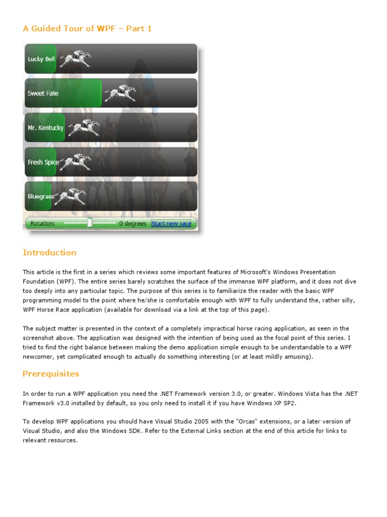 A Guided Tour Of Wpf Pdf Extensible Application Markup Language Windows Presentation