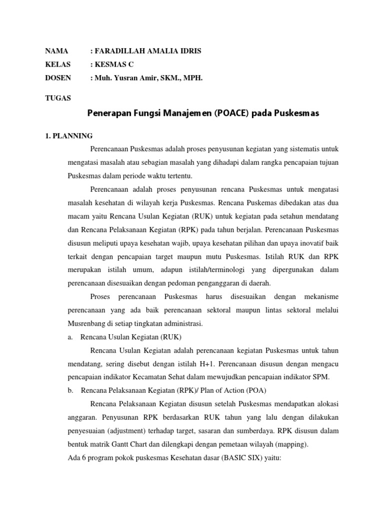 Poace Pada Puskesmas | PDF