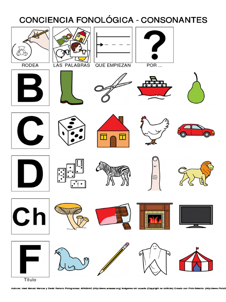 Conciencia Fonologica Consonantes | PDF