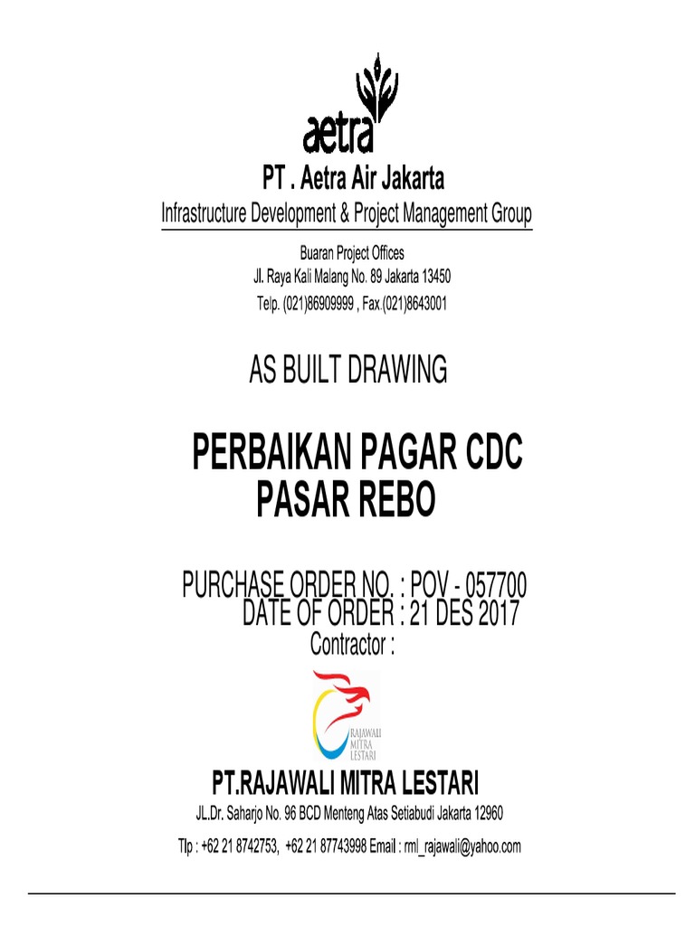 As Built Drawing: Pagar Pasar Rebo | PDF