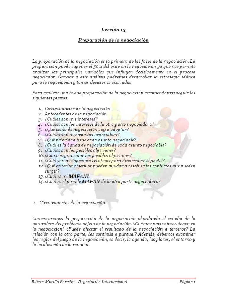 Lección 13A - Preparación de La Negociación | PDF | Negociación | Toma de decisiones