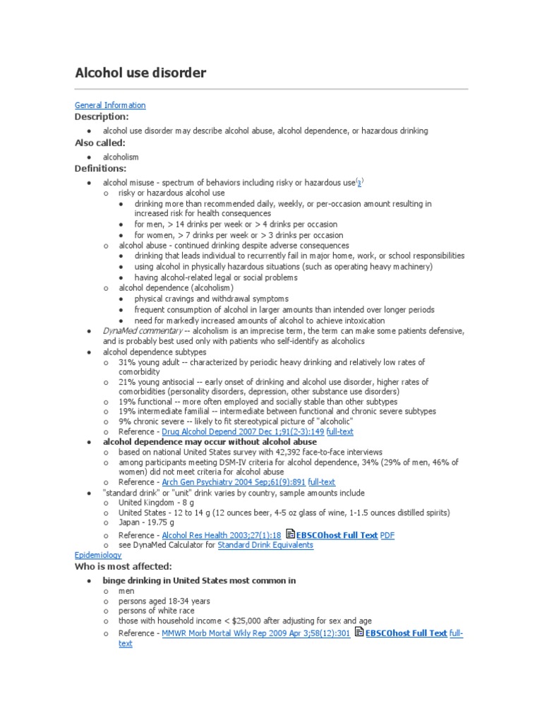 Understanding the Spectrum of Alcohol Use Disorder: Definitions ...