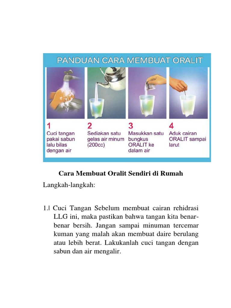 Cara Membuat Oralit Sendiri Di Rumah | PDF | Memasak, Makanan, & Anggur