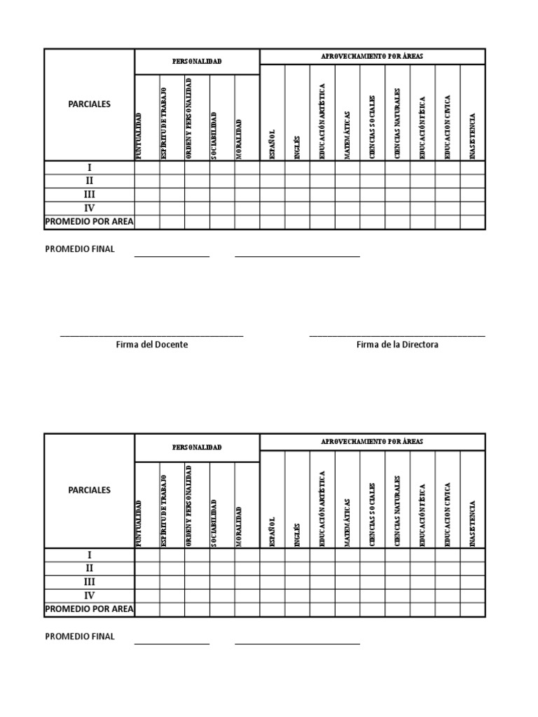 Boletas de Calificaciones 2017 | PDF