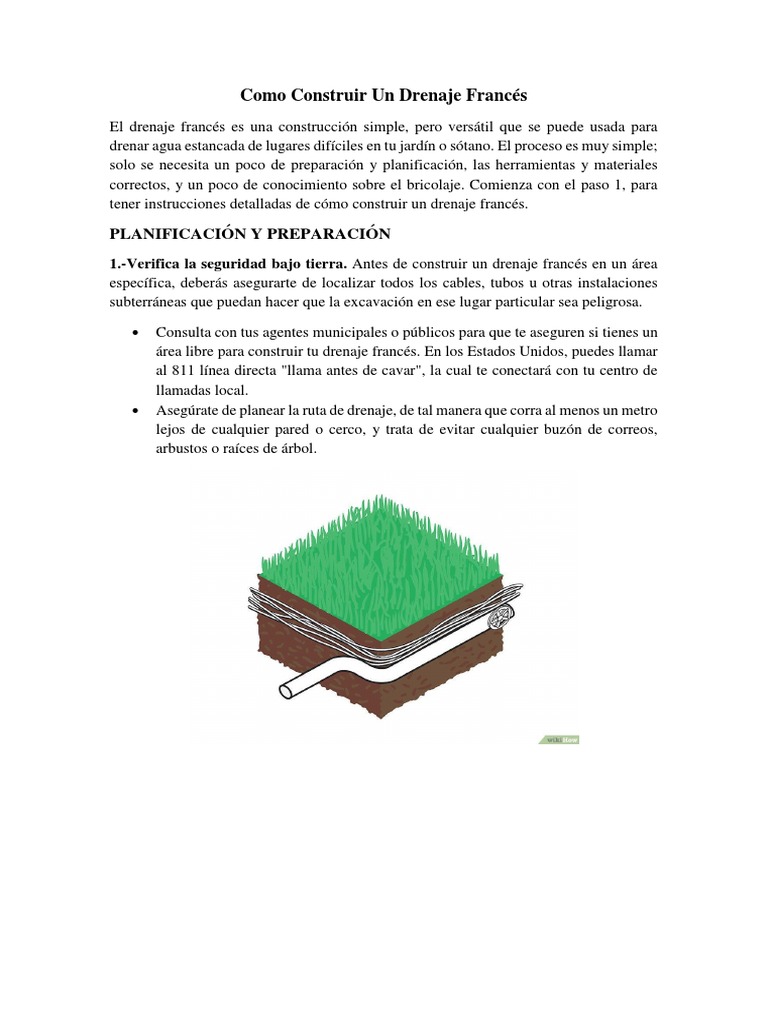 Como Construir Un Drenaje Francés | PDF | Herramientas | Drenaje