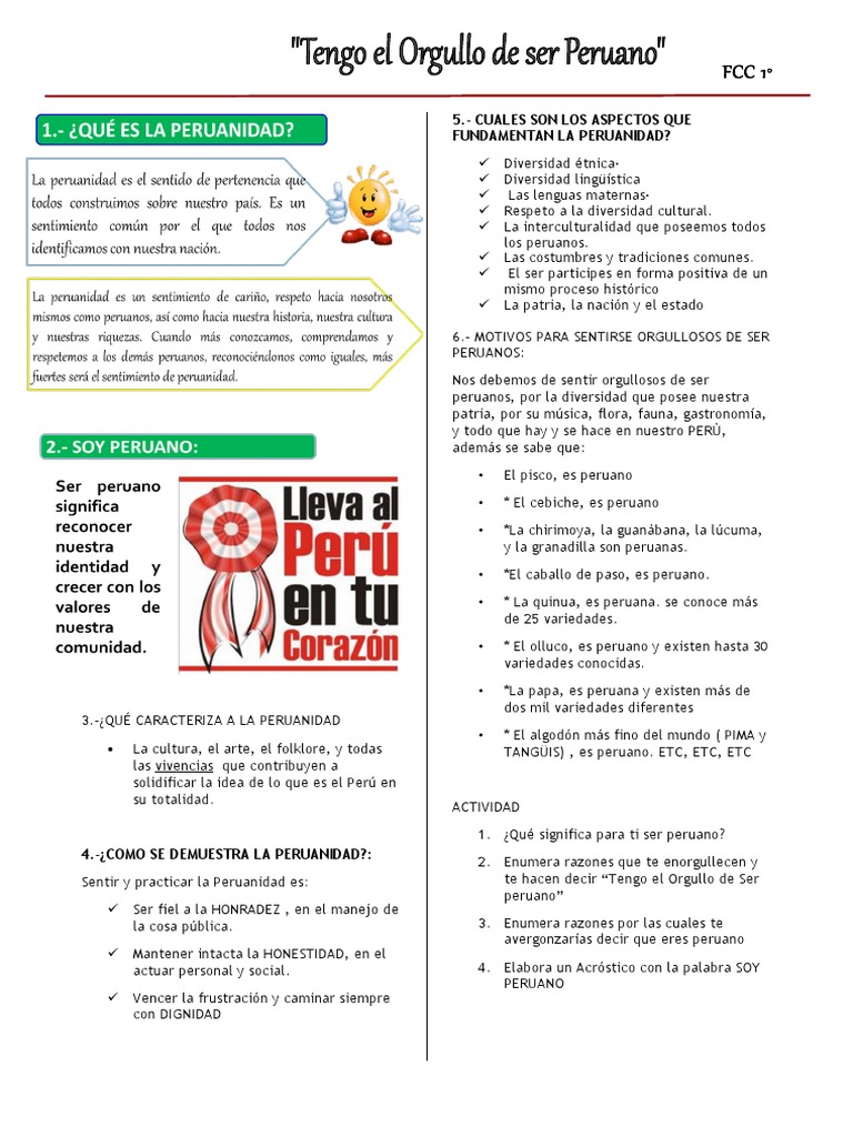 Tengo El Orgullo de Ser Peruano | PDF | Perú